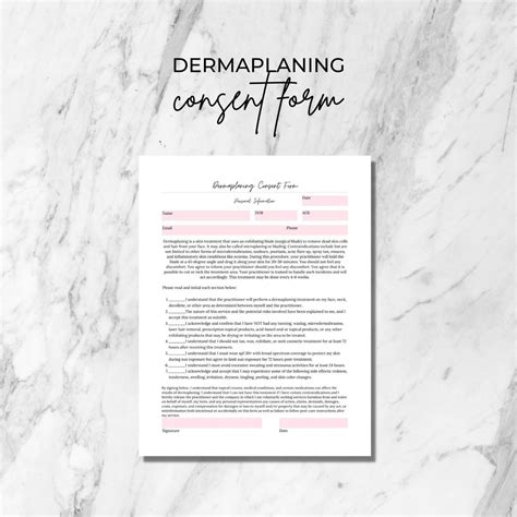 Dermaplaning Consent Form Printable Pdf Digital Download Etsy