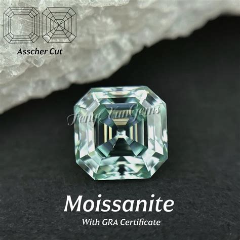 Excellent Cut Loose Moissanite Gemstone Vvs1 Asscher Cut 05~70ct