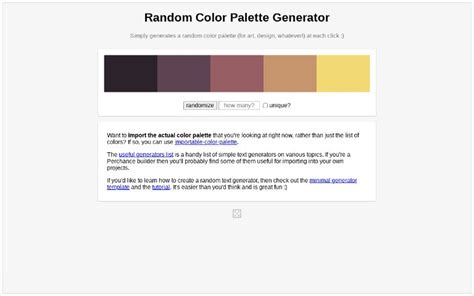 Random Color Palette Generator