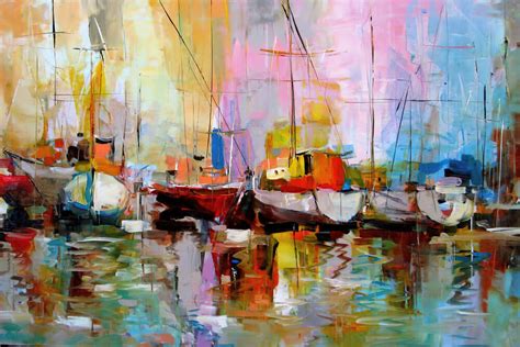 Купить картину Абстрактная картина кораблей Damina Plus