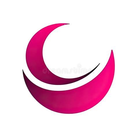 Stylized Crescent Shape With Pink Curves Stock Illustration