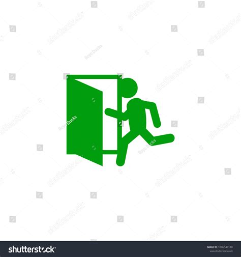 Emergency Exit Sign Exit Door Icon Stock Vector Royalty Free 1086549188 Shutterstock