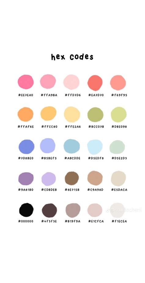Good Notes Hex Color Palette Color Coding Notes Hex Color Codes