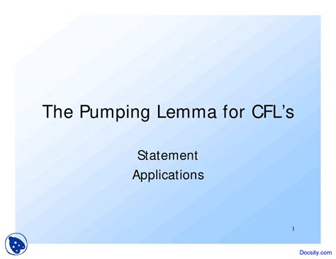 Pumping Lemma Automata And Complexity Theory Lecture Slides Docsity