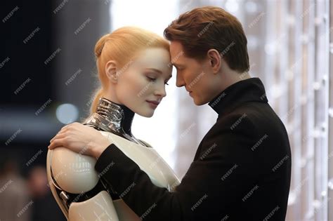 Premium Photo Love Relationship Between A Human And A Robot The