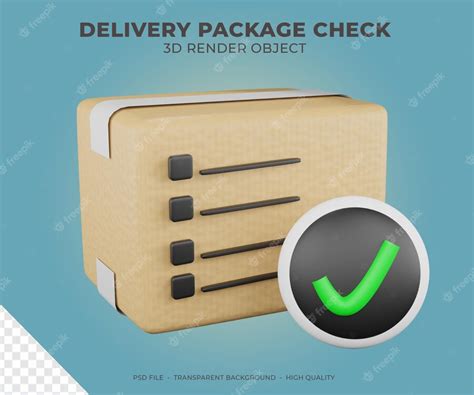 Premium Psd 3d Rendering Package Delivery Check