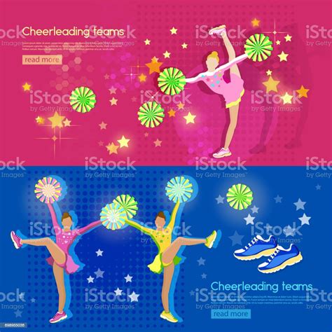 치 어 리더 팀 배너 학교 스포츠 우승 치 어 리딩 치 어 리더 여자 벡터 스타디움에 대한 스톡 벡터 아트 및 기타 이미지 스타디움 점프 Championship