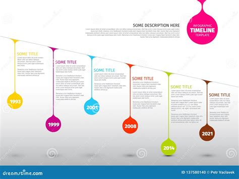 Colorful Infographic Timeline Report Template With Drops Stock Vector