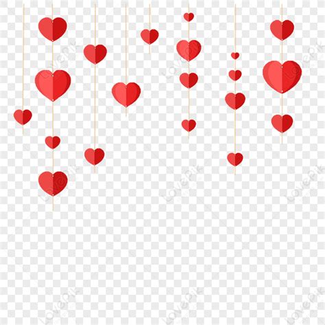 발렌타인 데이 빨간 종이 컷 매달려 사랑의 마음경계연인 Png 일러스트 무료 다운로드 Lovepik