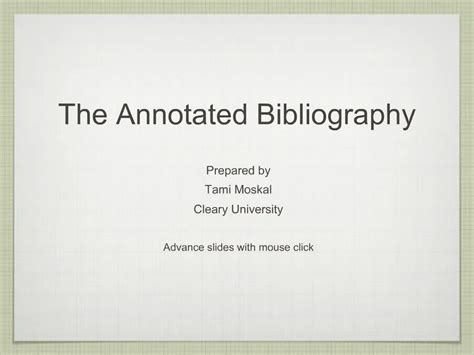Ppt The Annotated Bibliography Powerpoint Presentation Free Download Id1175017