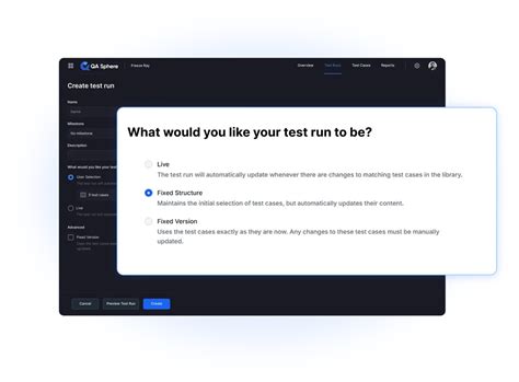 flexible test run builder qa sphere