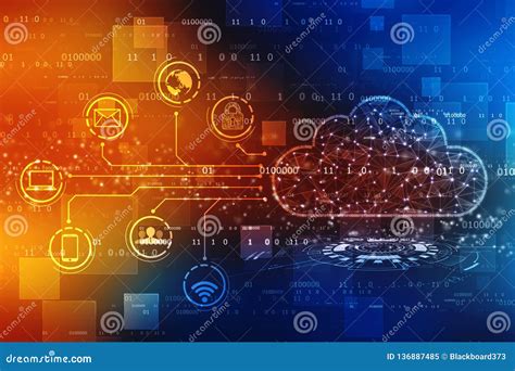 Cloud Computing Concept Background Digital Abstract Background Stock