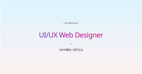 Remote Uiux Web Designer And Webflowelementor Developer Job At Design Services Company
