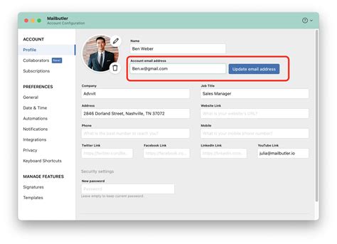 How Do I Change The Email Address For My Mailbutler Account