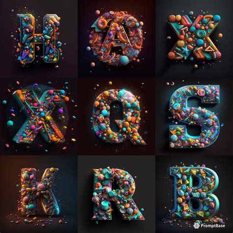 Candies Lettering Monogram Logos Midjourney Prompt Promptbase
