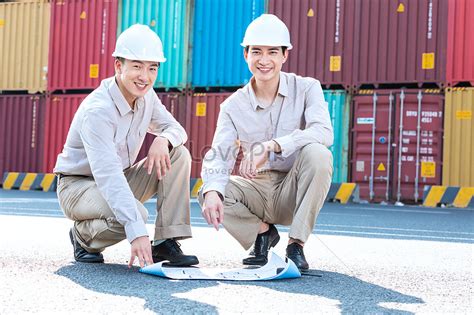 컨테이너 물류 노동자 사진 무료 다운로드 Lovepik