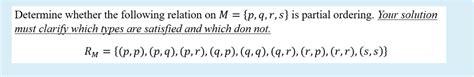 Solved Determine Whether The Following Relation On Chegg