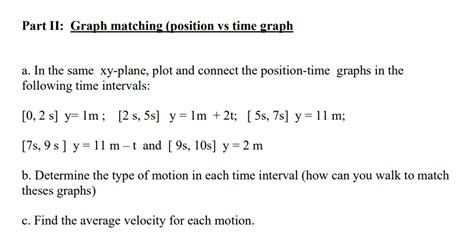 Solved Part II Graph Matching Position Vs Time Graph A In Chegg Com
