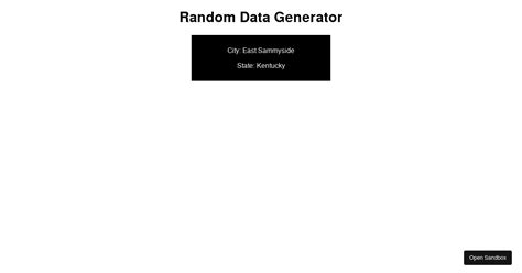 Random Data Generator Codesandbox