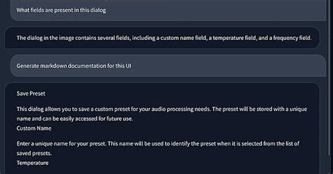 generate documentation for this ui llava vs gpt 4 v album on imgur