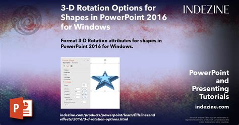 3 D Rotation Options For Shapes In Powerpoint 2016 For Windows