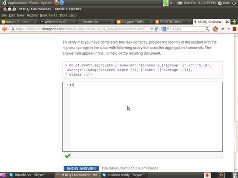 Tripathi Shivanand Blog Mongodb And M101j Mongodb For Java Developers Answers