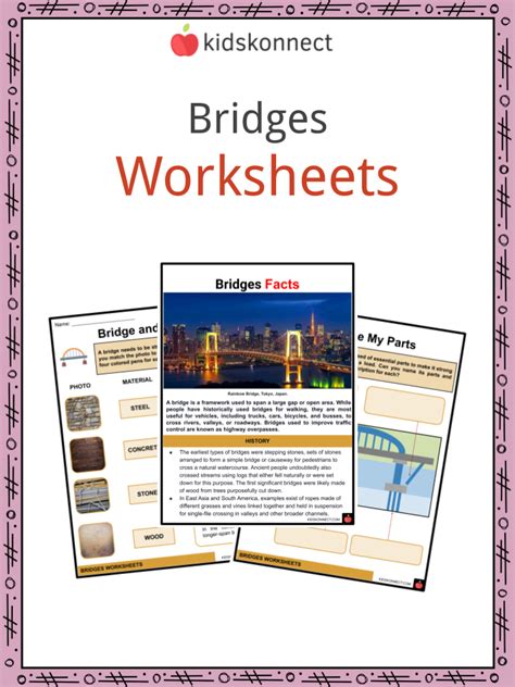 Bridges Worksheets And Facts Structures Materials Famous Examples