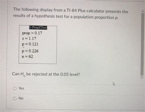 Solved The Following Display From A Ti 84 Plus Calculator