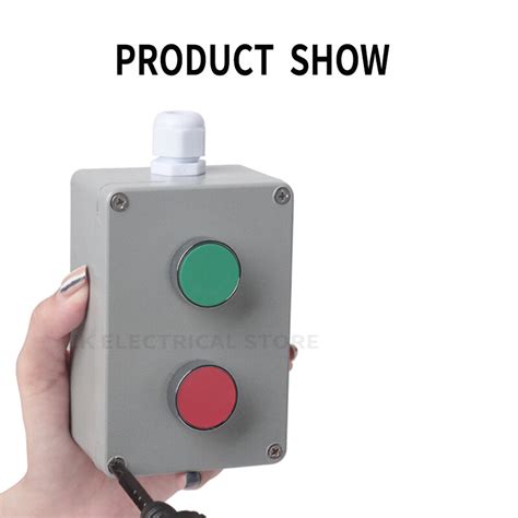 금속 주조 알루미늄 방수 버튼 스위치 컨트롤 박스 비상 정지 스위치 버튼 박스 알루미늄 합금 1234 구멍 22mm 전기 장비 및 소모품