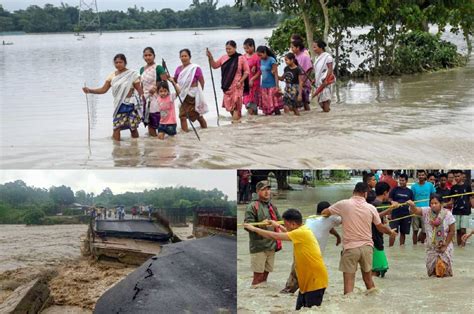 Assam Floods असम में बाढ़ से स्थिति गंभीर करीब 5 लाख लोग प्रभावित