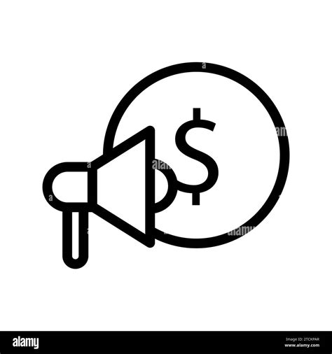 Marketing Cost Vector Line Icon Business Illustration Is A Symbol Of Marketing Strategy And