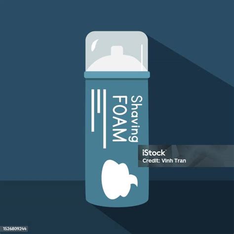 플랫 스타일 벡터 그림에 긴 그림자가 있는 면도 크림 병 남성용 간단한 면도 거품 클립 아트 만화 손으로 그린 낙서 스타일