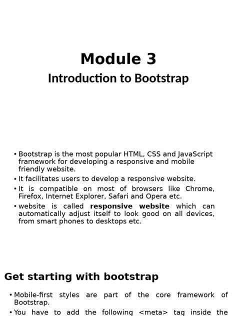 Module 3 Pdf Bootstrap Front End Framework Websites