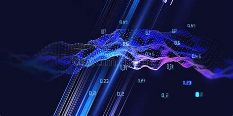 Big Data Abstract Concept Of Radial Algorithm Analytics Quantum Virtual Cryptography Stock