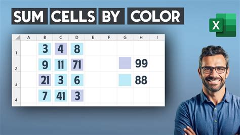 sum cells based on their color in excel sum by fill color youtube