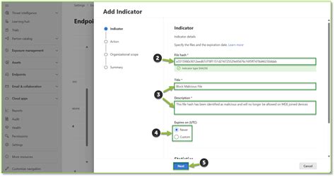 defender for endpoint file hash ioc block