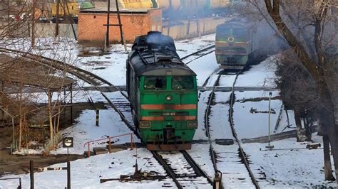 Diesel Locomotive 3te10m 1024 Departs From The Depot For A Commuter Train Bishkek 1 Kaindy