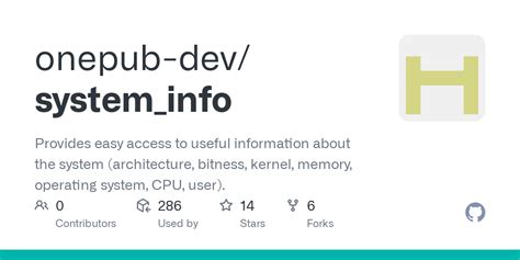 Github Onepub Dev System Info Provides Easy Access To Useful Information About The System
