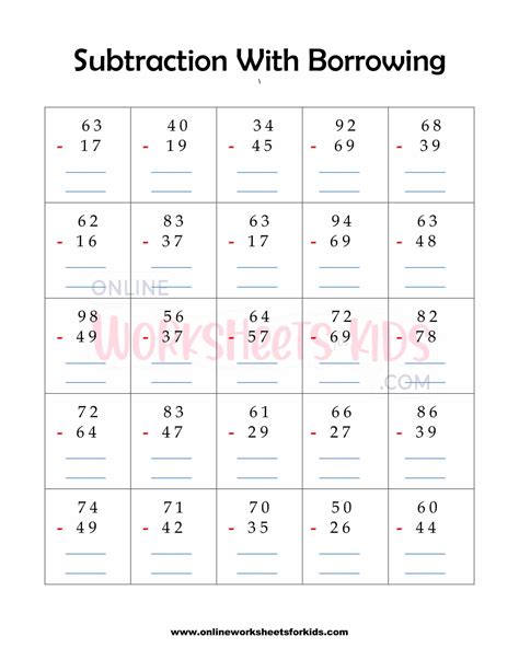 Subtraction Worksheets For 1st Graders Free With No Login Worksheets Library