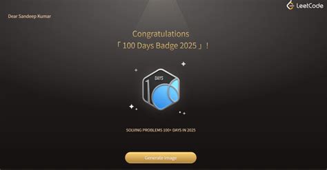 Leetcode 100daysofcode Coding Problemsolving Milestone Sandeep Kumar