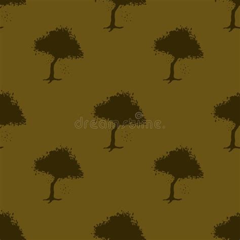 Earthy Tree Pattern Design For Fabric And Textile Applications With