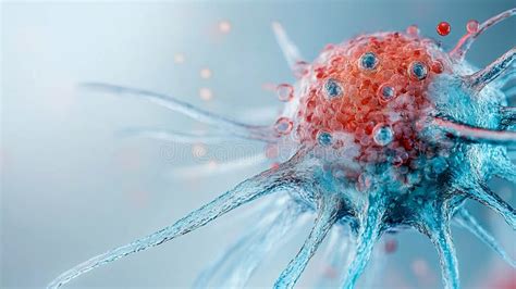 Detailed Visualization Of A Cancer Cell Stock Illustration