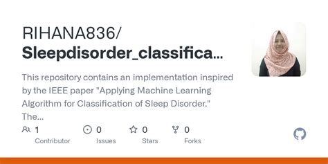 Github Rihana836sleepdisorderclassification This Repository Contains An Implementation
