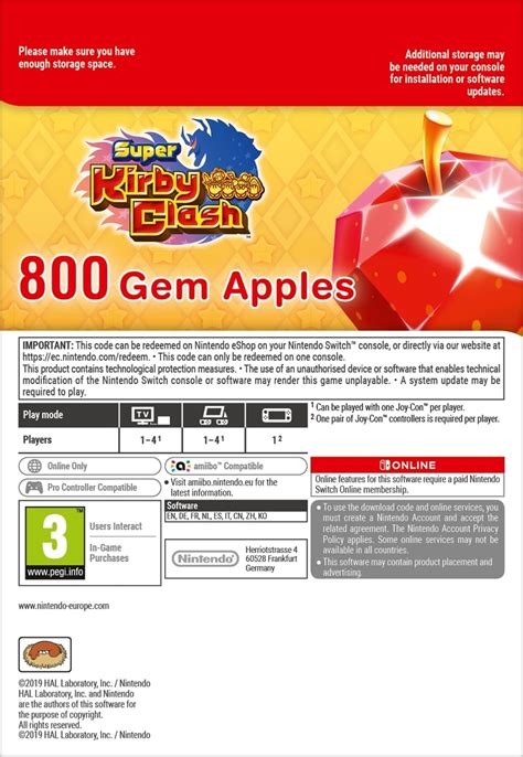 Super Kirby Clash 800 Gem Apples