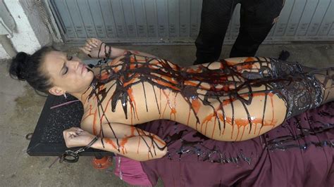 Sexy Submissive Gets Her Body Covered With Chocolate Syrup 11 Photos