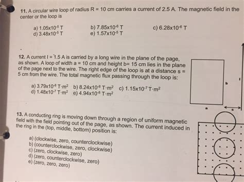 Solved A Circular Wire Loop Of Radius R Cm Carries Chegg