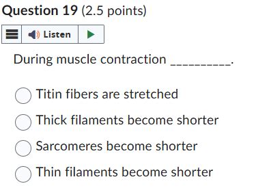 Solved Question 19 2 5 Points During Muscle Chegg