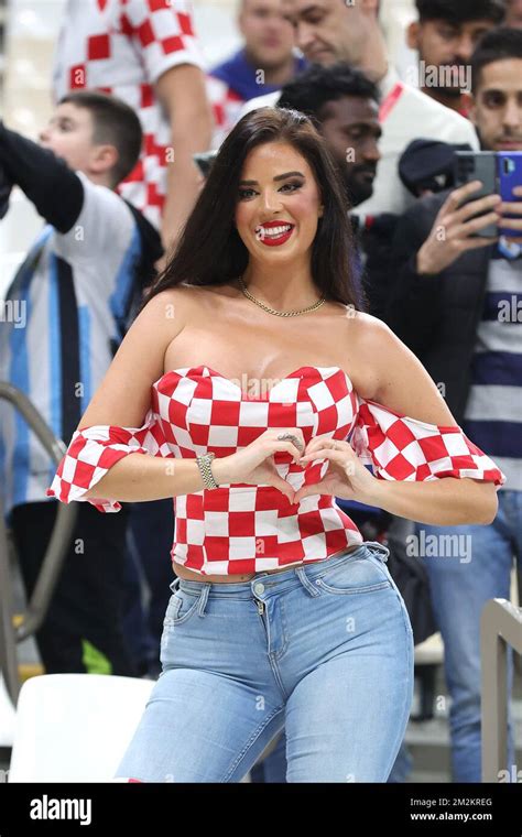 Lusail Stadium Qatar December 13 Famous Croatian Model And Fan