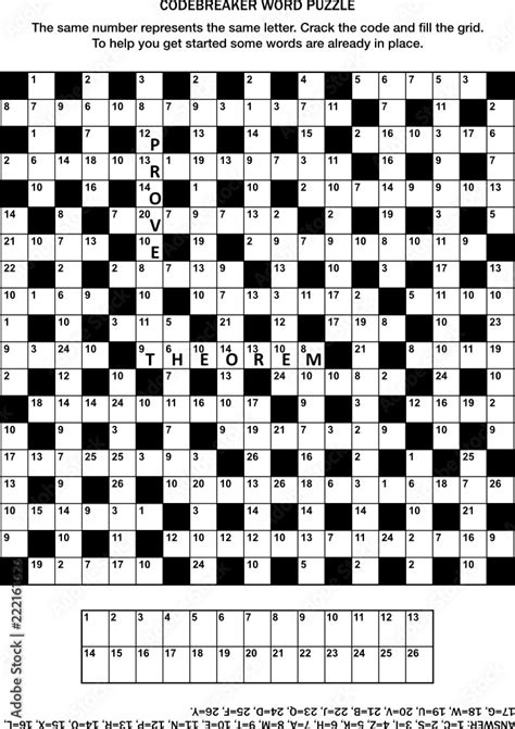 Puzzle Page With Codebreaker Codeword Code Cracker Word Game Or