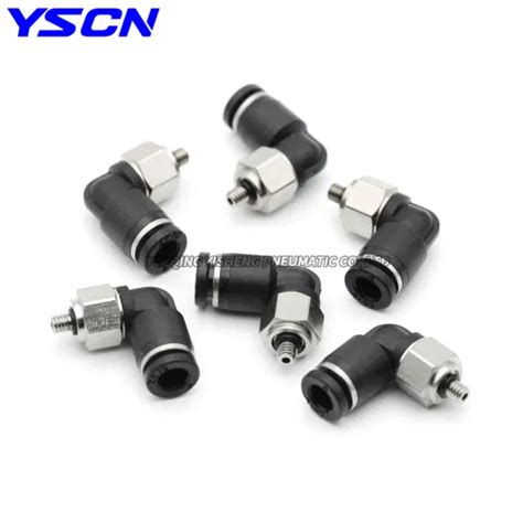 Pl4 M3 Mini Type Nickle Plated Male Thread Quick Connector Elbow Plastic Pneumatic Fitting